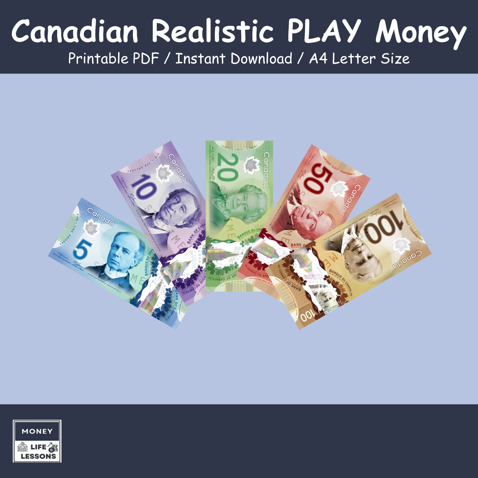 Canadian Play Money Printable