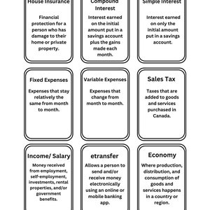 Canadian Finance Flashcards: Master Your Finances - Etsy