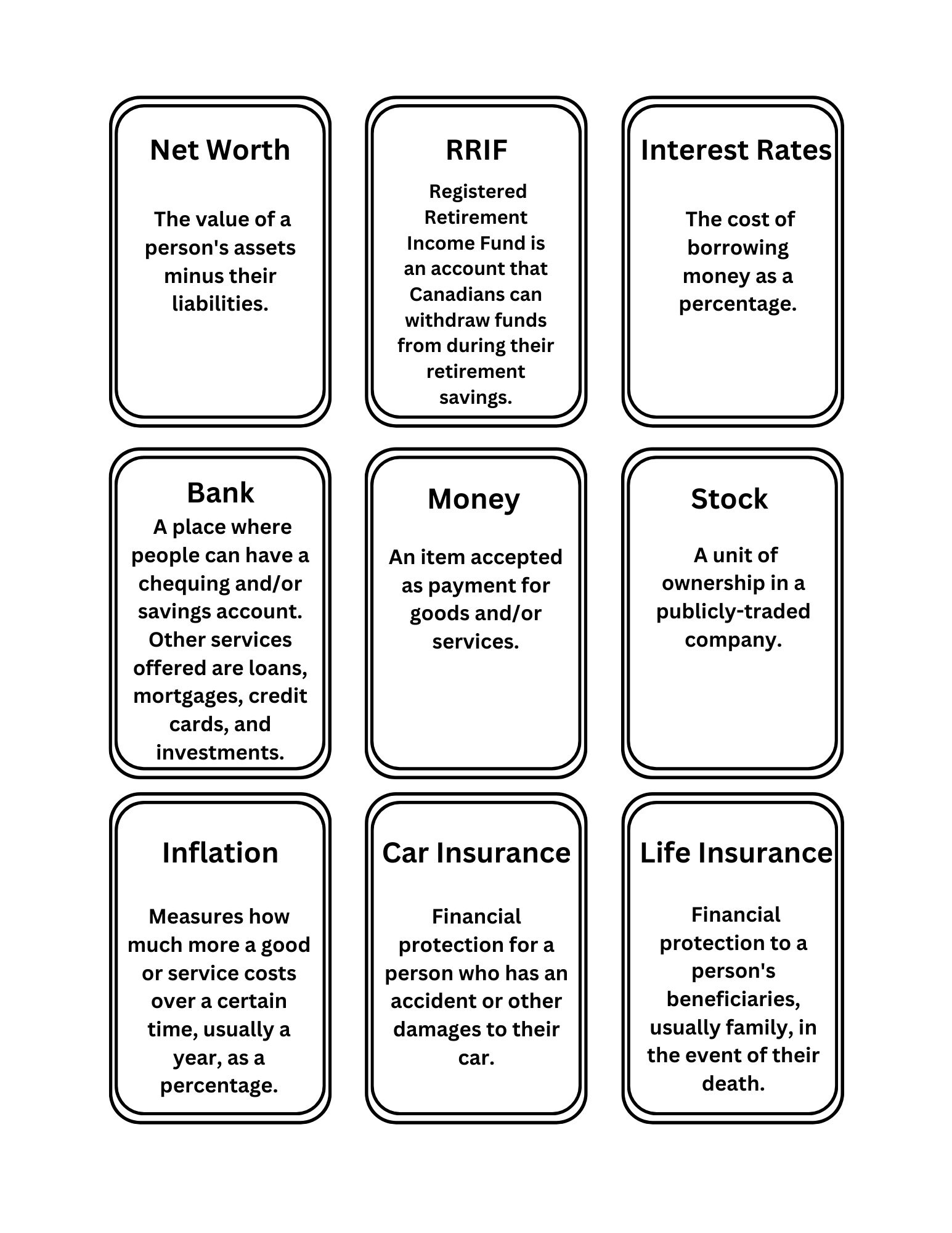 Canadian Finance Bingo Game Fun to Play for All Ages - Etsy
