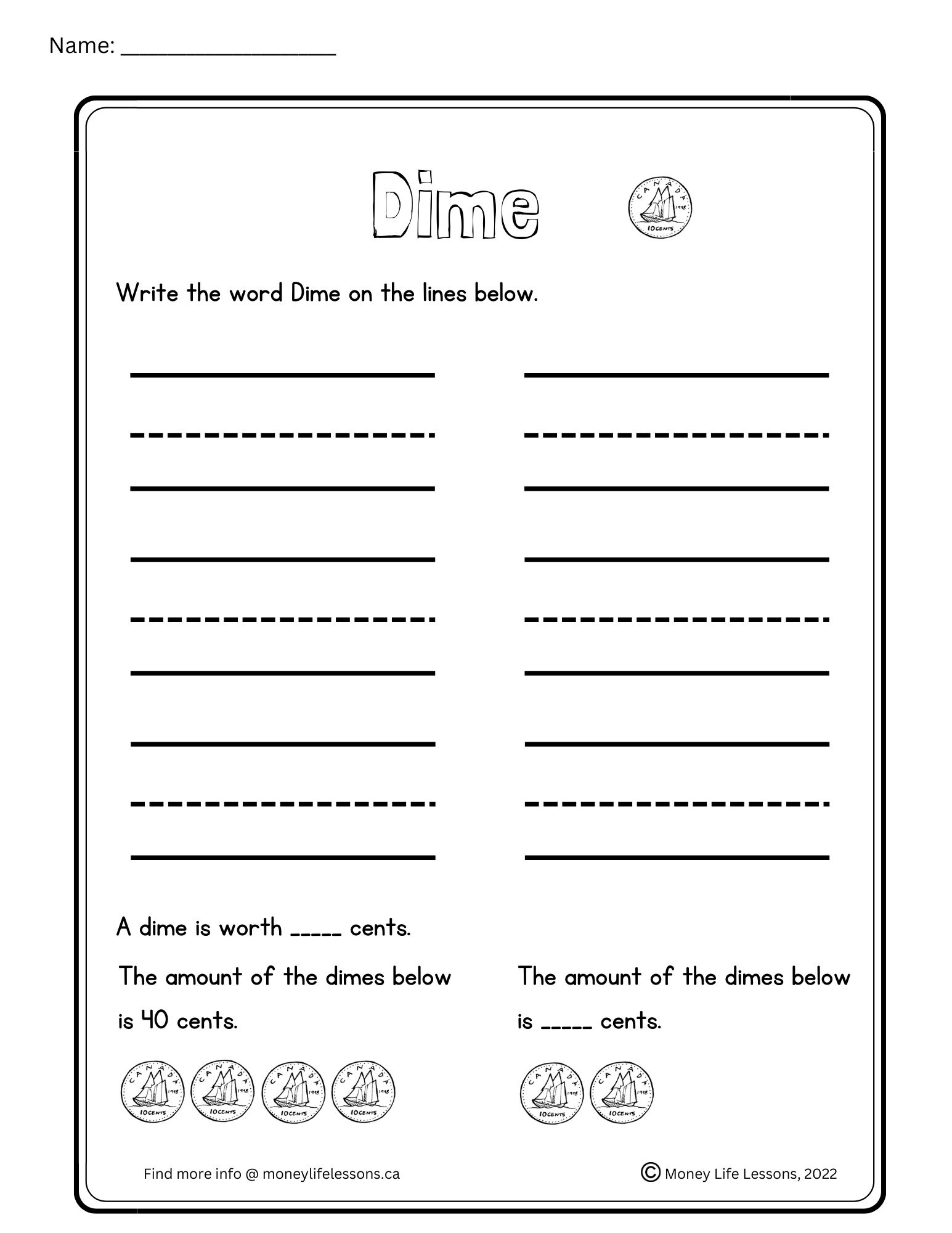Canadian Play Money Worksheets: Printable Bills & Coins (PDF) - Etsy Canada