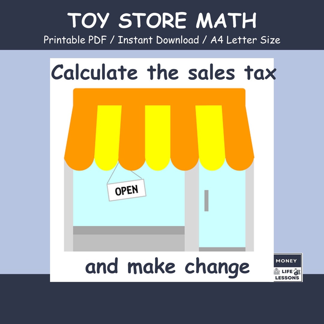 Calculating Sales Tax and Making Change: Toy Store Math - Etsy