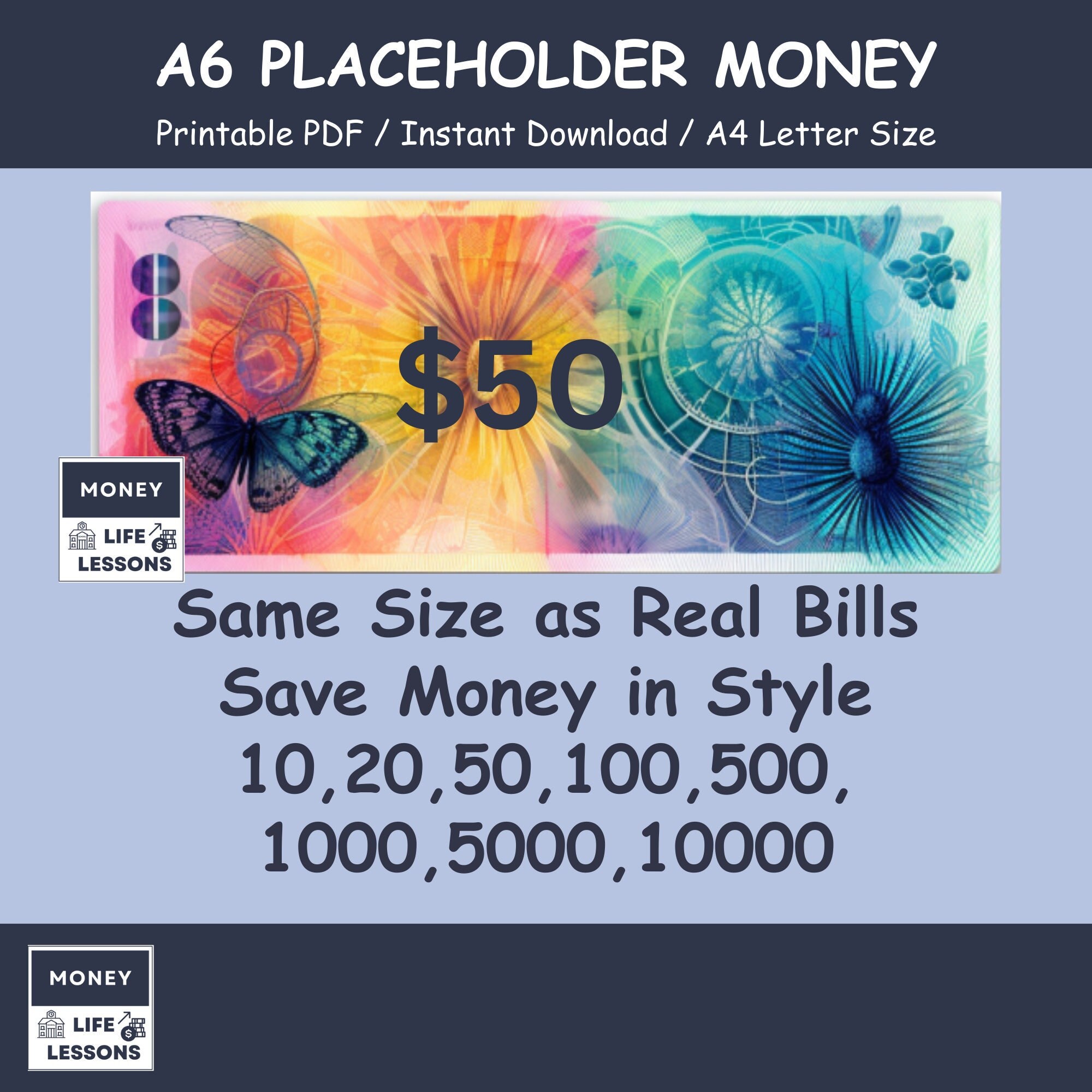 PRINTABLE Money Placeholders for A6 Budget Binders, A6 Cash Envelope ...