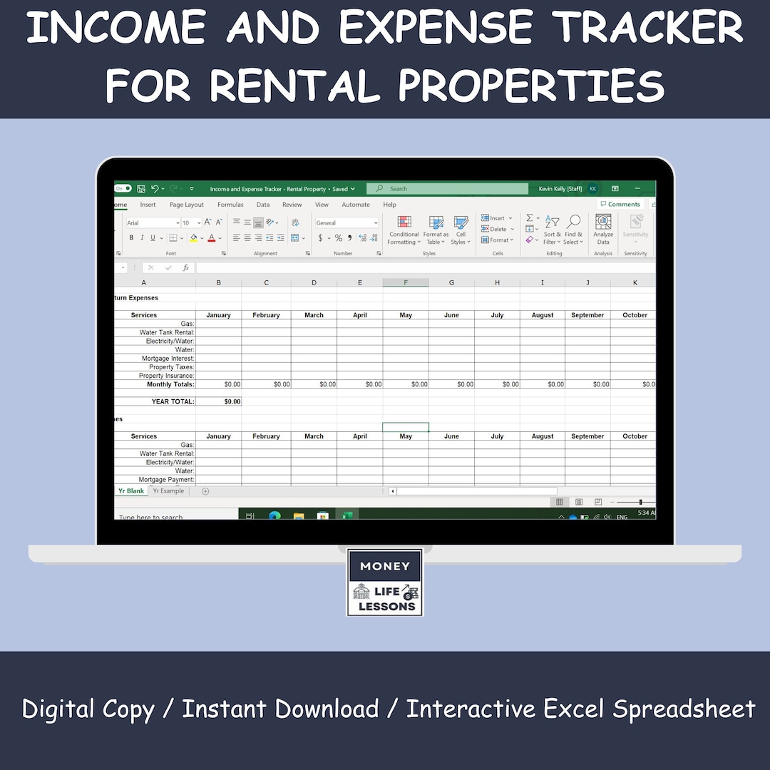 Income and Expense Tracker - Rental Properties - Easy to Use ...