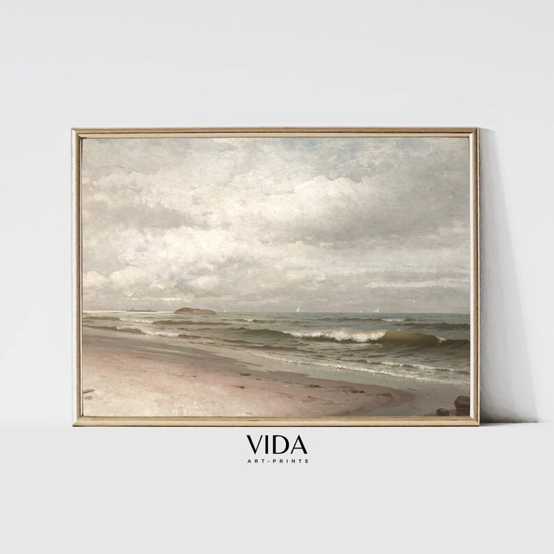Beach Decor Muted Beach Print Coastal Wall Art Instant - Etsy