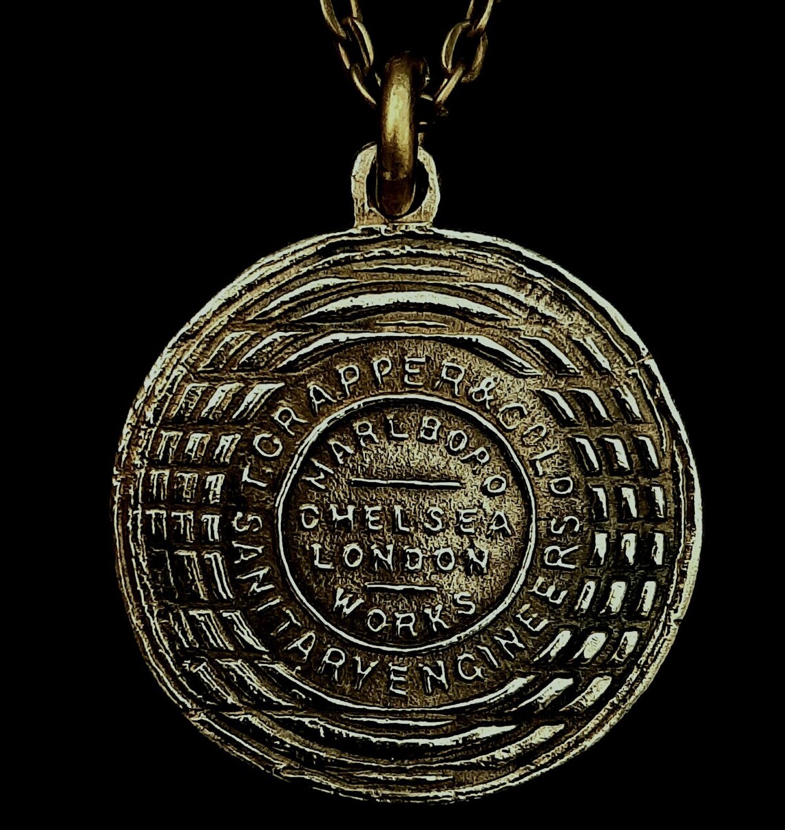Handmade Victorian London Manhole Cover Pendant in Brass - Etsy
