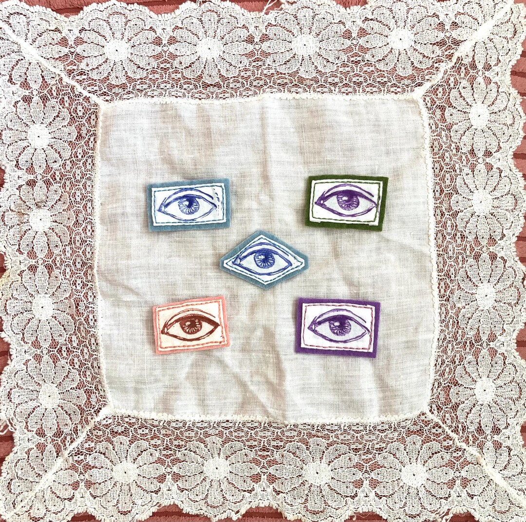 Mini Eye Printed Patch//handmade Linocut Block Print Sew on Witchy ...