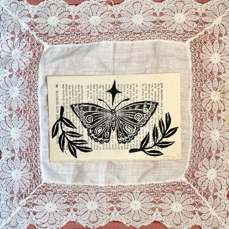 Butterfly Linocut - Etsy