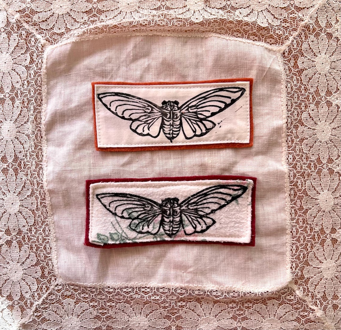 Cicada Printed Patch // Handmade Linocut Block Print Sew on Insect/bug ...