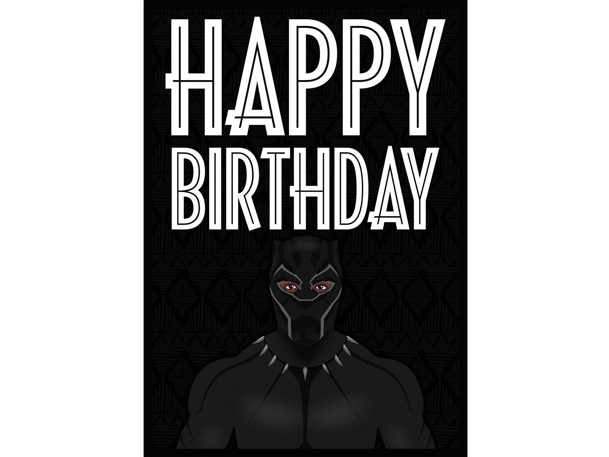 Black Panther Birthday Card Black Birthday Card Black - Etsy