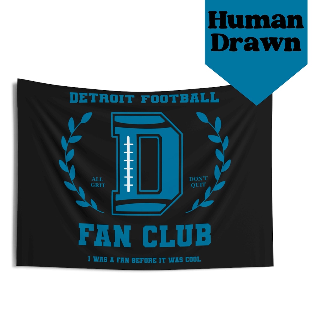 Detroit Football Fan Club Flag - Detroit Sports Tapestry - Detroit ...