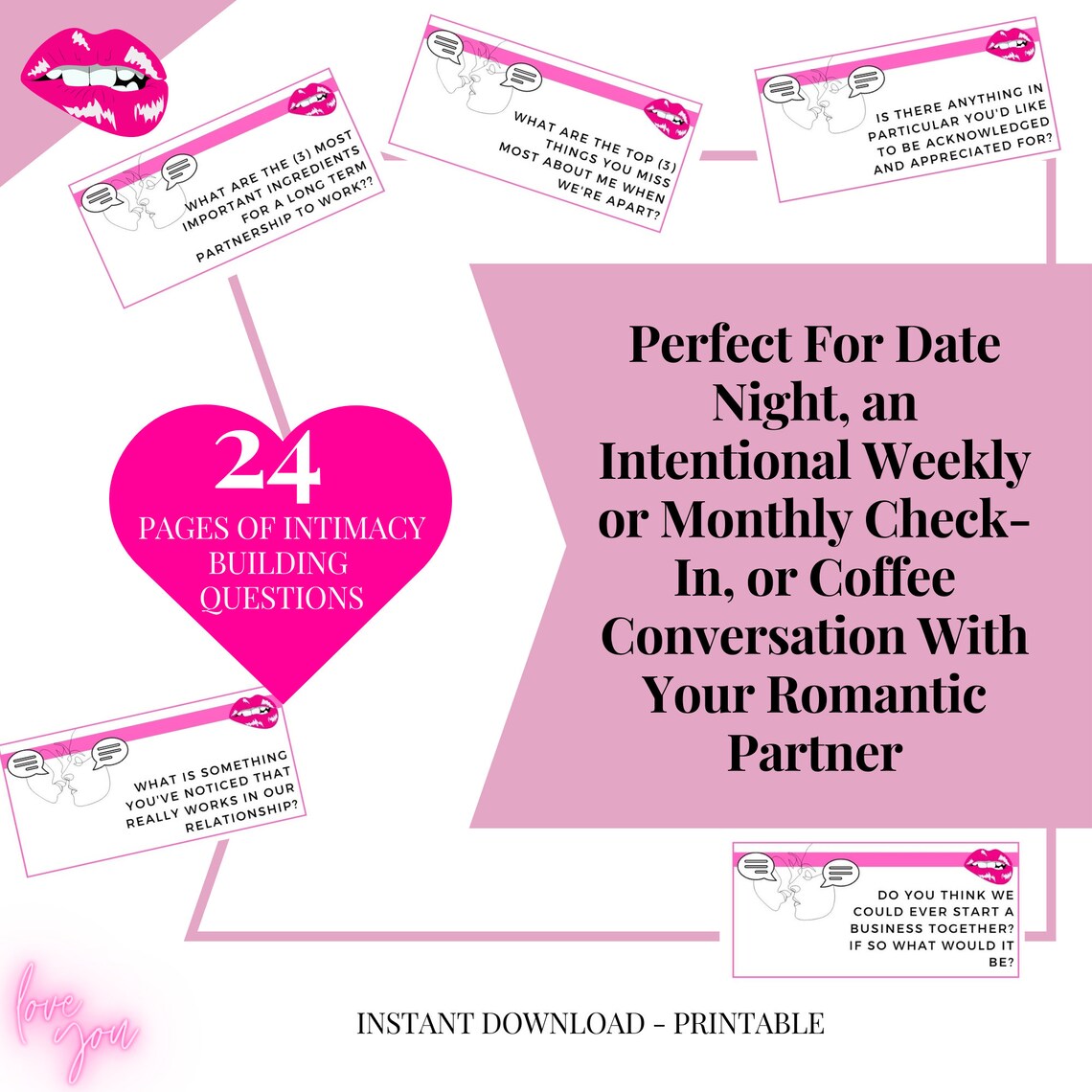 240 Couples Connect Cards Printable Digital Download, Questions for ...