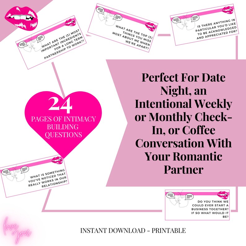 240 Couples Connect Cards Printable Digital Download, Questions for ...