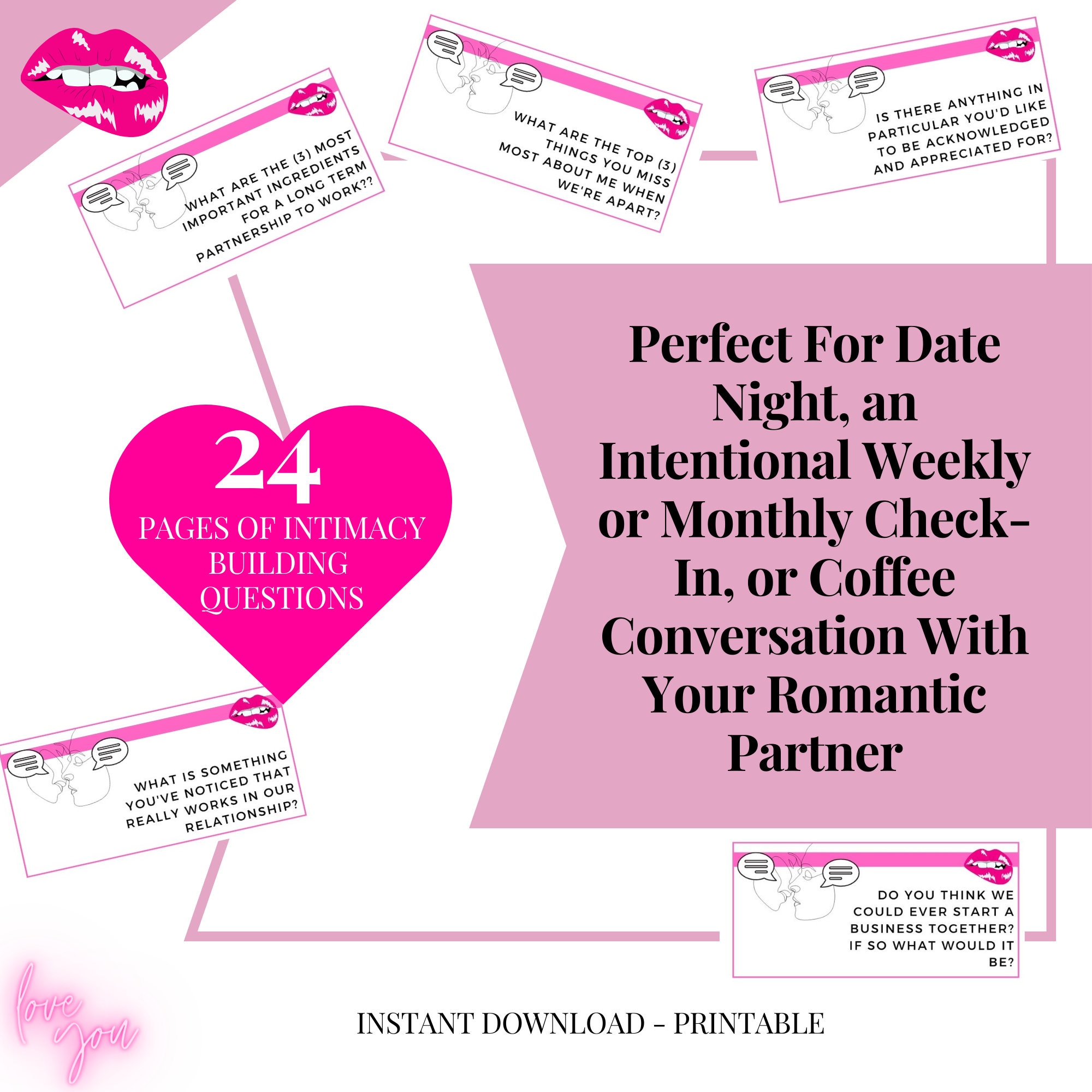 240 Couples Connect Cards Printable Digital Download, Questions for ...