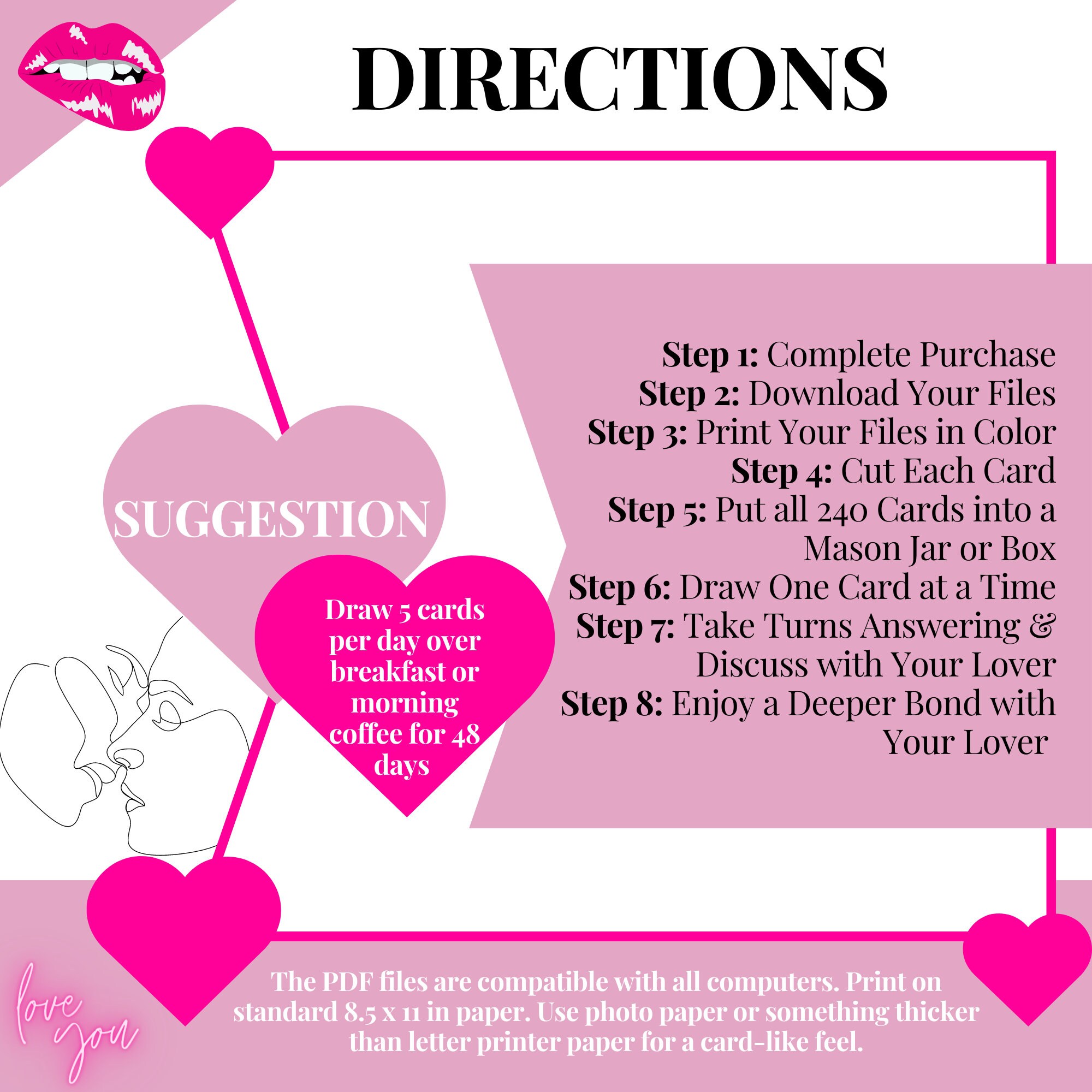 240 Couples Connect Cards Printable Digital Download, Questions for ...