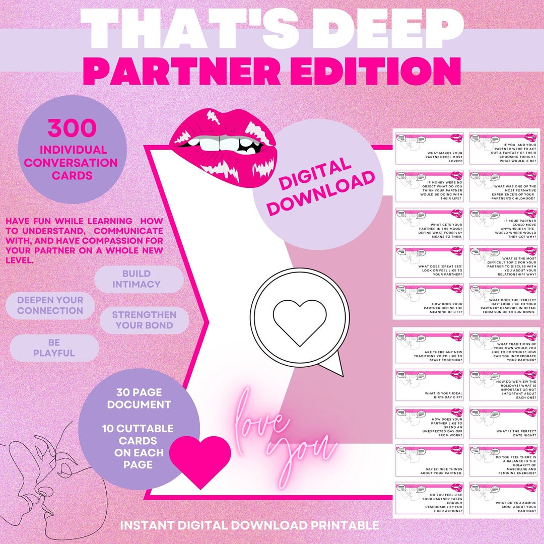 300 Couples Connection Cards Digital Download Printable Intimacy ...