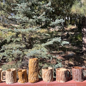 Tree Bark Mugs With Various Sizes. Handmade and Hand-carved ...