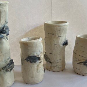 Hand-carved Vases Aspen & Birch Tree Ceramic-tiny, Small, Medium, and ...