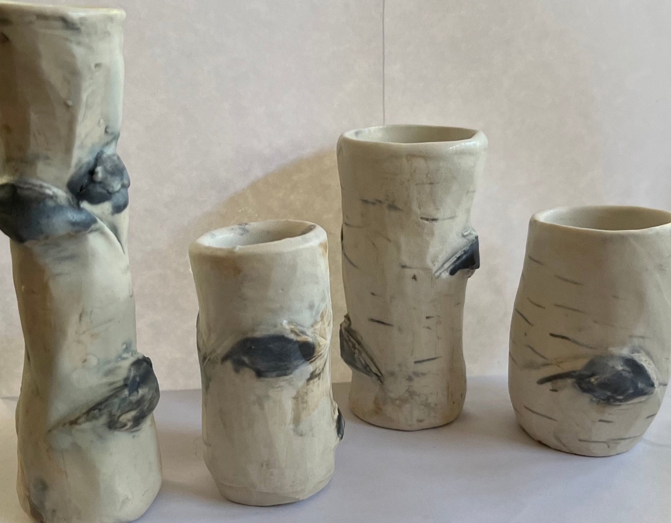 Hand-carved Vases Aspen & Birch Tree Ceramic-tiny, Small, Medium, and ...