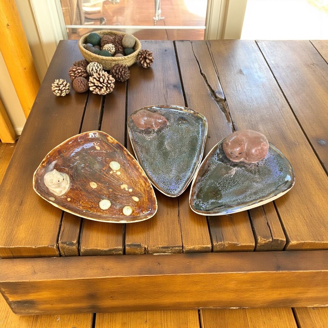 Handmade Bear Trinket Tray – Small Ceramic Plate, Rustic Woodland ...