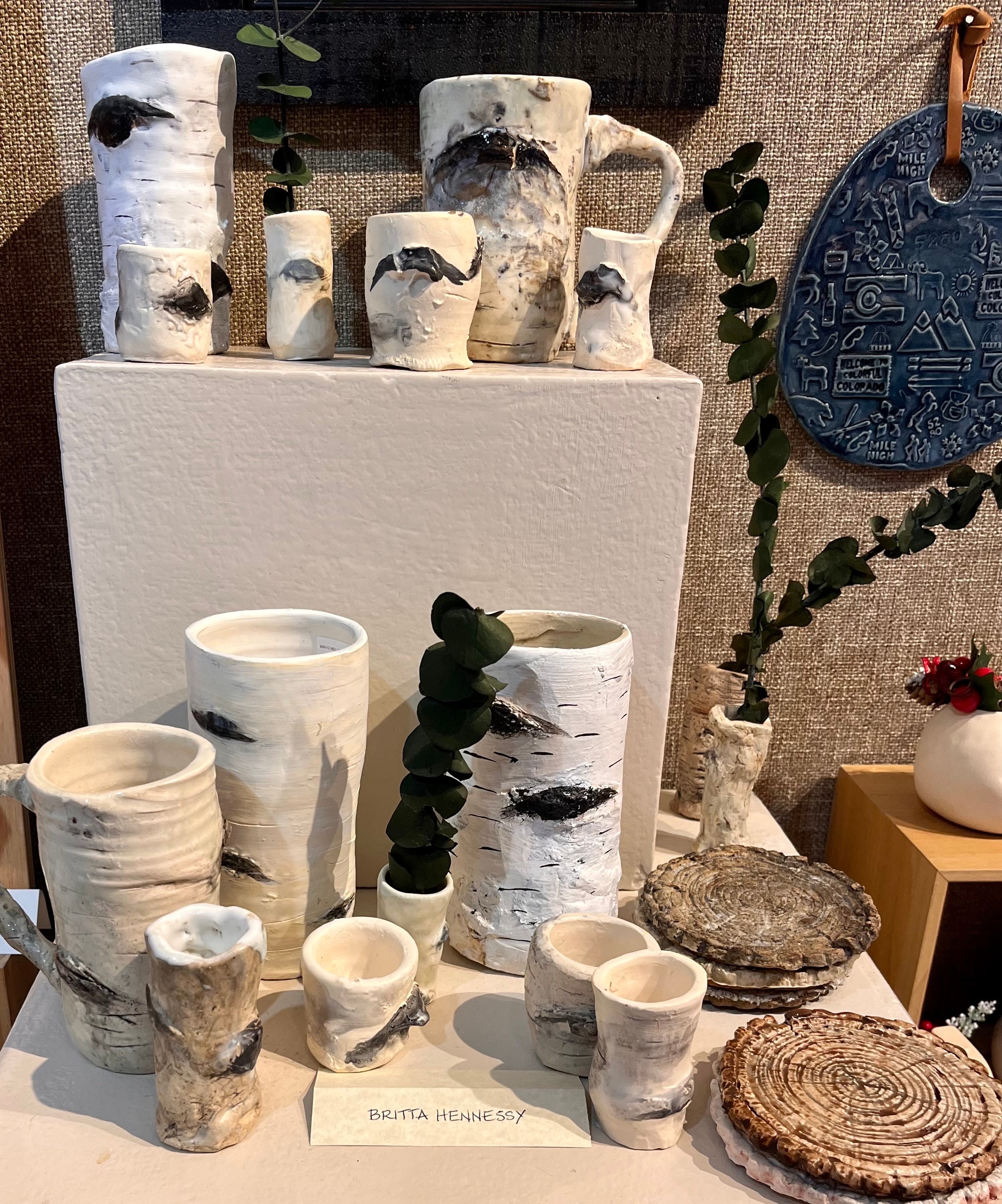 Hand-carved Vases Aspen & Birch Tree Ceramic-tiny, Small, Medium, and ...