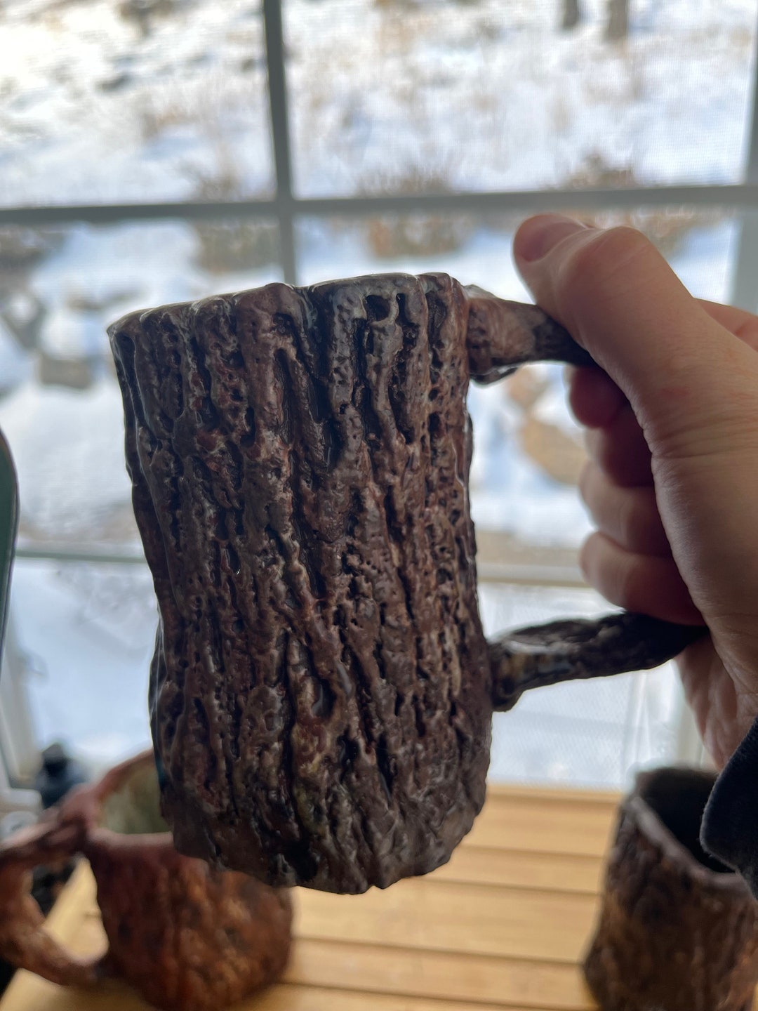 Tree Bark Mugs With Various Sizes. Handmade and Hand-carved ...