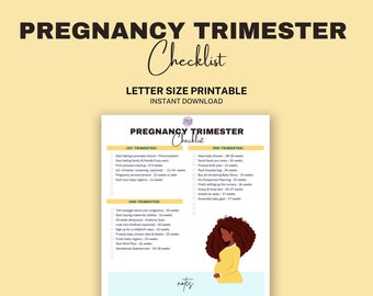 Pregnancy Trimester Checklist Pregnancy Trimester Printable Pregnancy ...