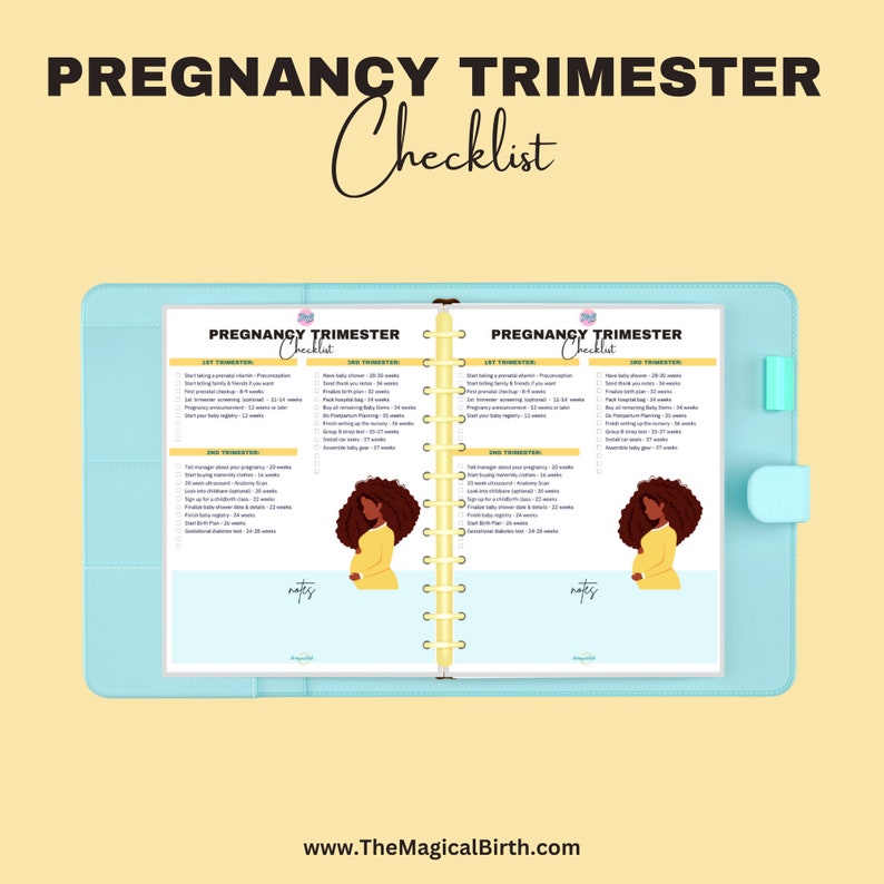 Pregnancy Trimester Checklist | Printable Pregnancy to Do List | First ...