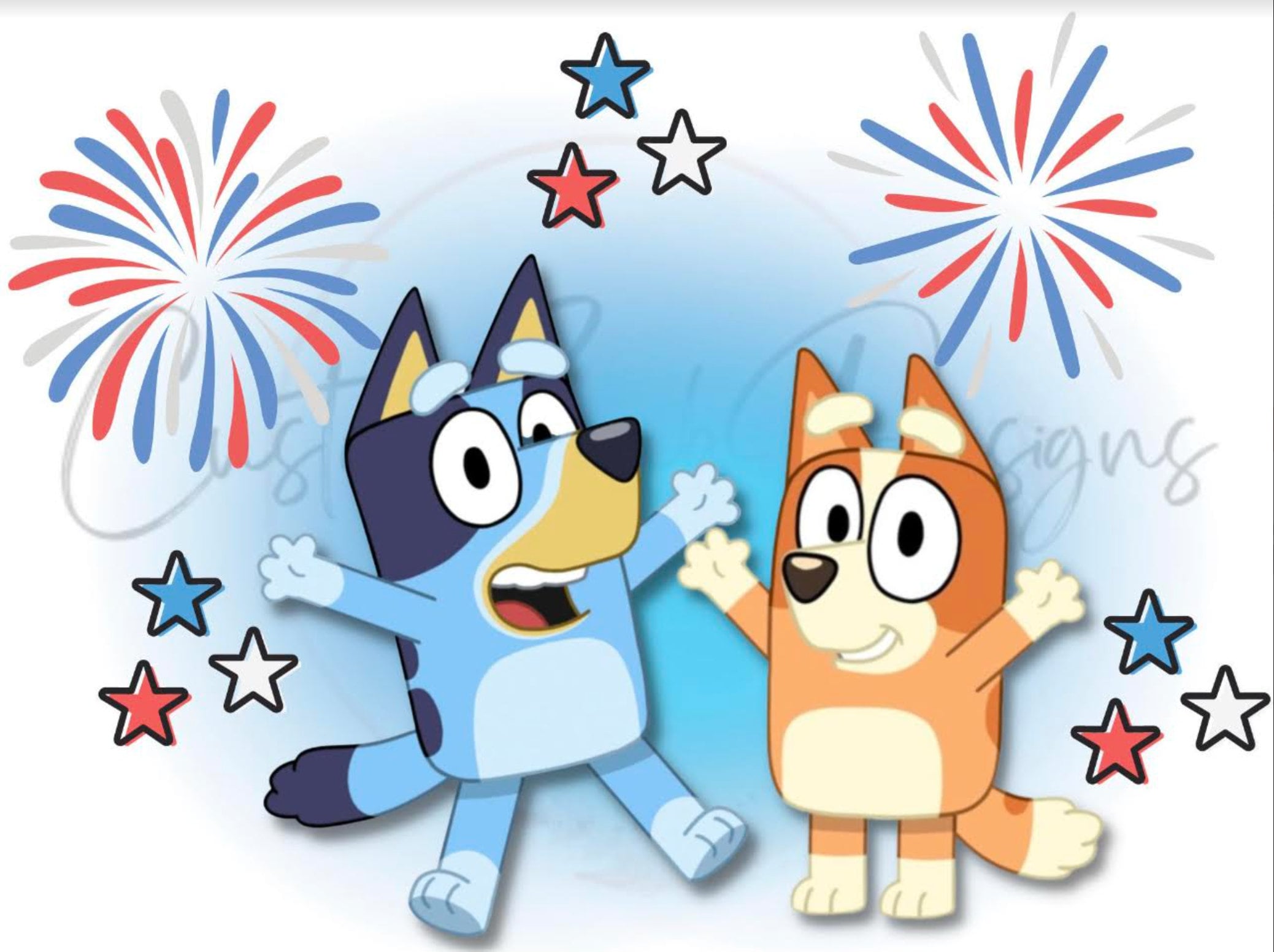 Bluey and Bingo Fireworks L Bluey Sibling L Bluey Sister - Etsy