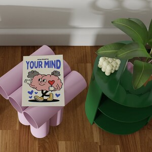 Retro Groovy Print Mental Health Vintage Wall Art 70s Style Trendy ...