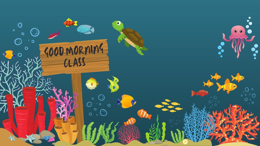 Under the Sea, Kids, School Teacher, Fish, Zoom Background, Microsoft ...