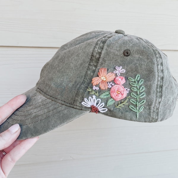 Embroidered Hat Flowers - Etsy
