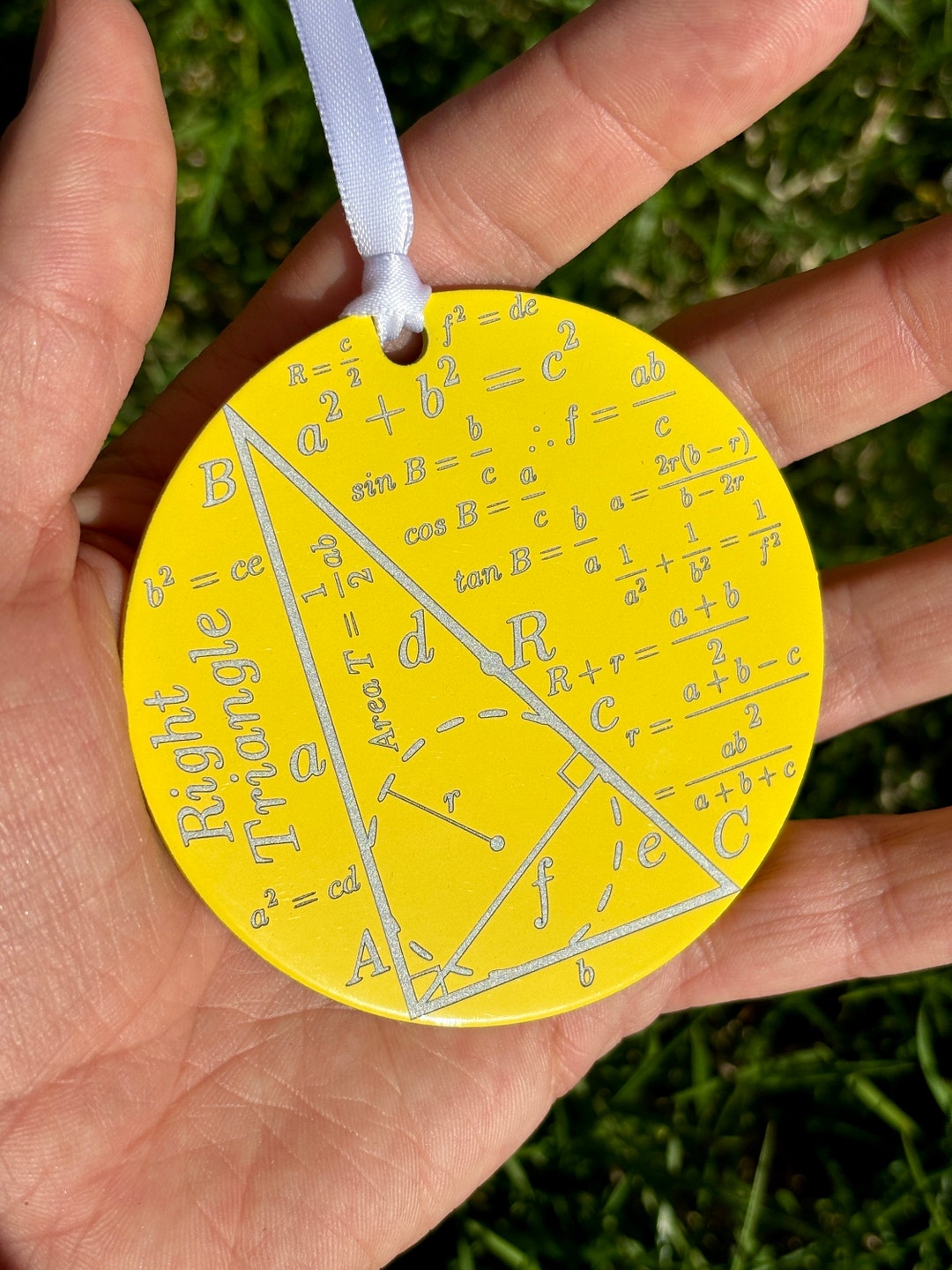 Personalized Triangle Ornament, Custom Math Teacher Appreciation Gift ...