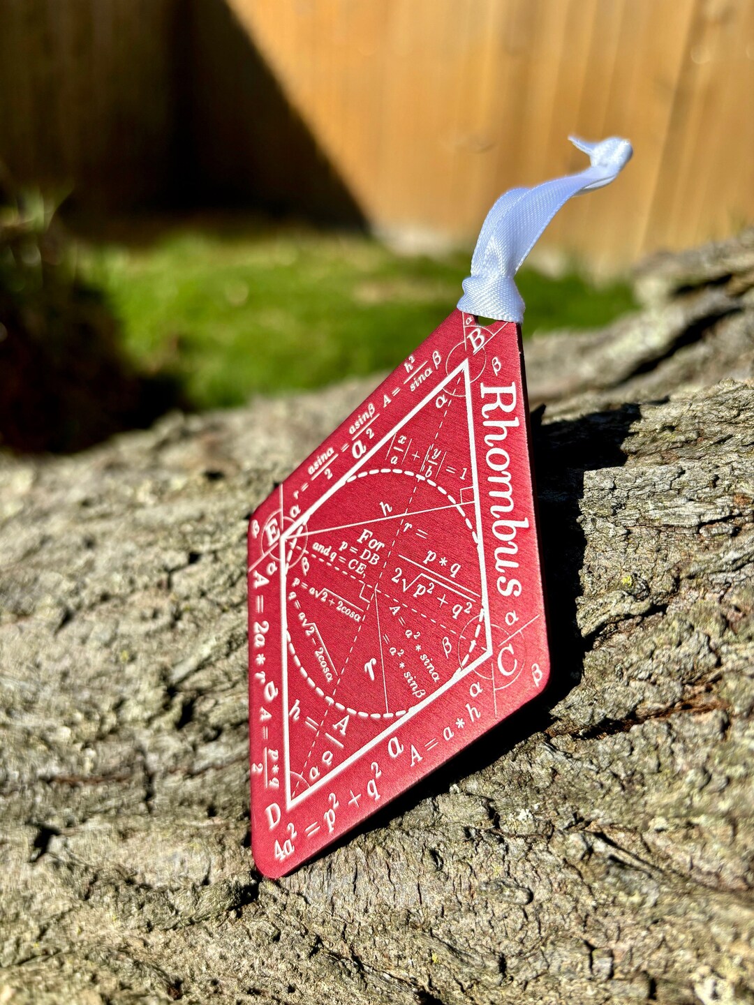 Custom Math Ornament, Personalized Teacher Gift, Rhombus Decor, Teacher ...