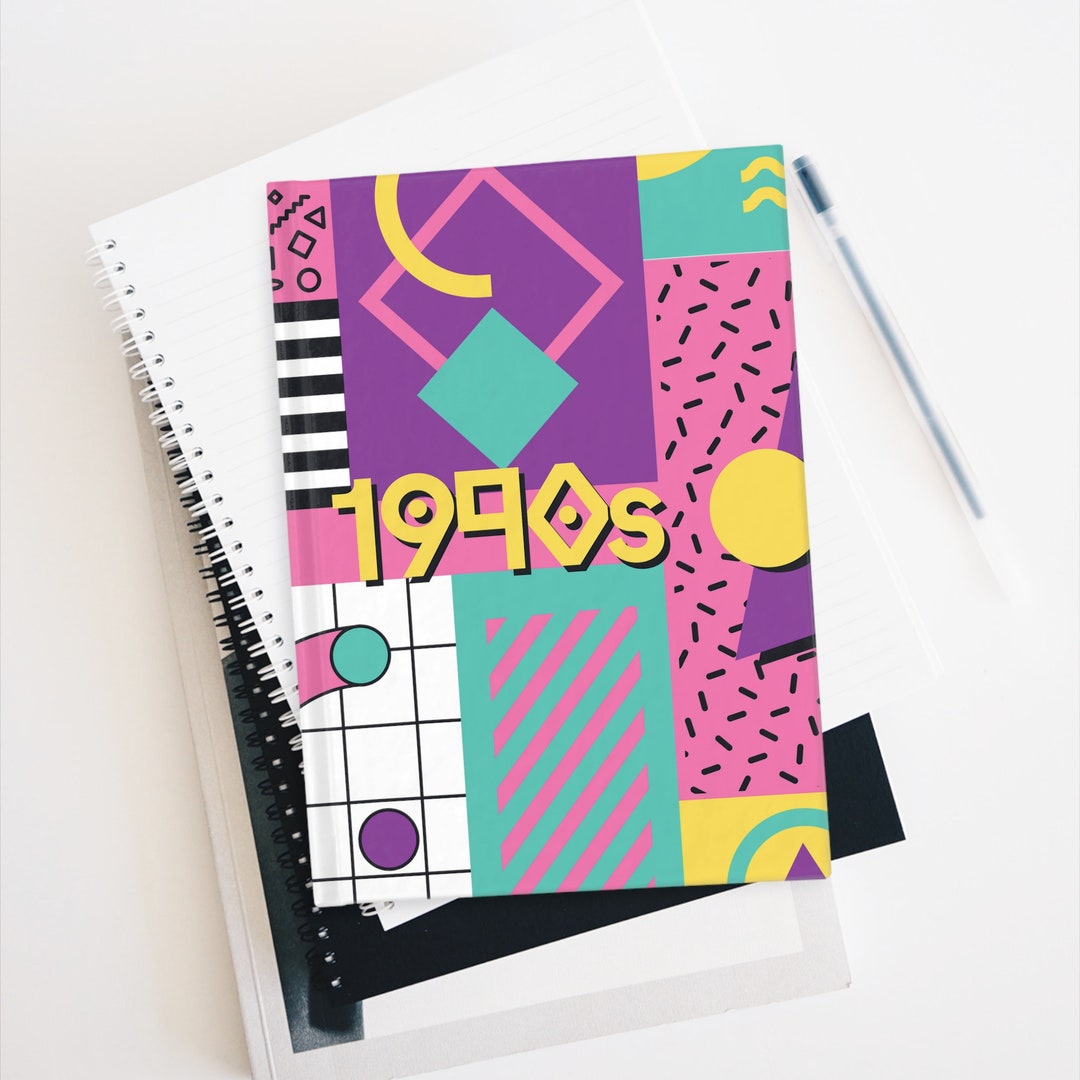 1990s Retro Journal, Hardcover Ruled Notebook, 90s Kid, Millennial Gift ...