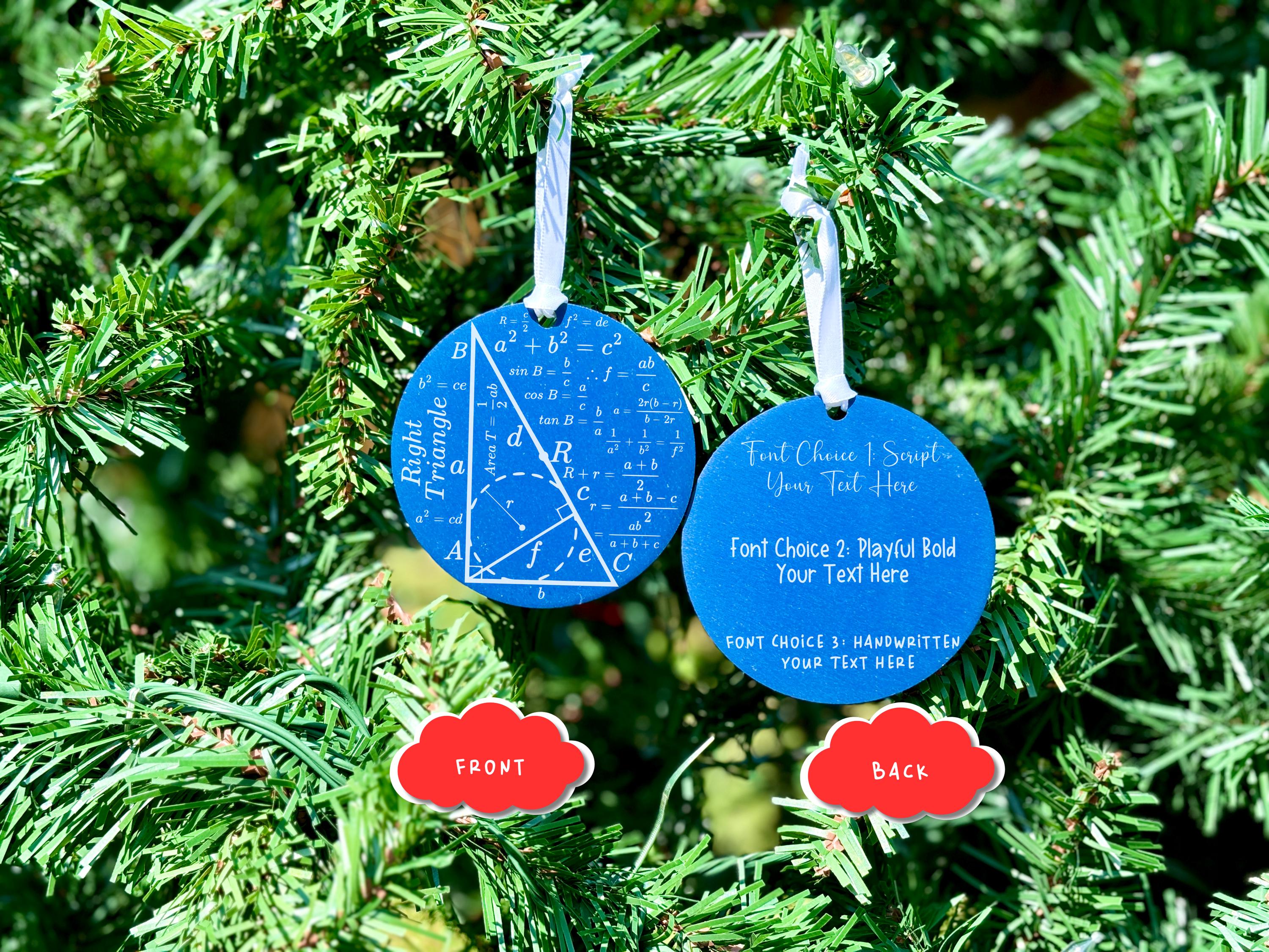 Personalized Math Ornament, Custom Mathematics Teacher Gift ...