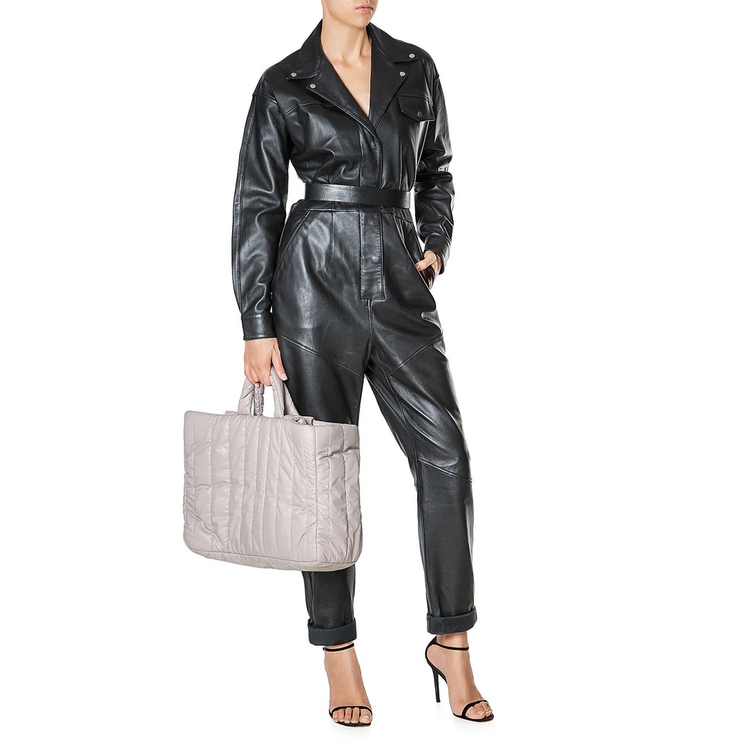 Real Black Leather Catsuit For Women Leather Jumpsuit 2 Way Etsy
