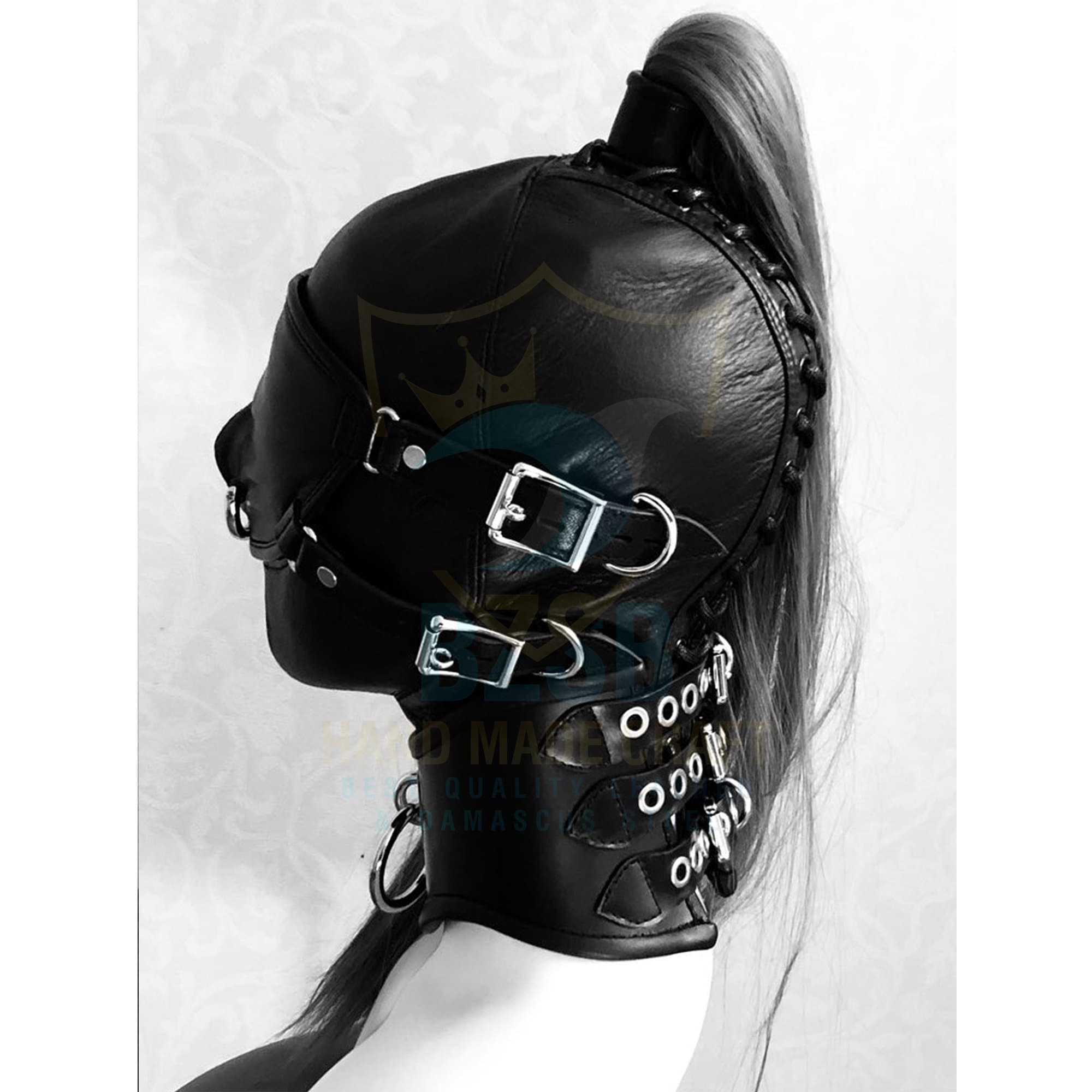 Frauen Echtes Leder Haube Maulkorb mit Abnehmbarer Augenbinde - Etsy.de