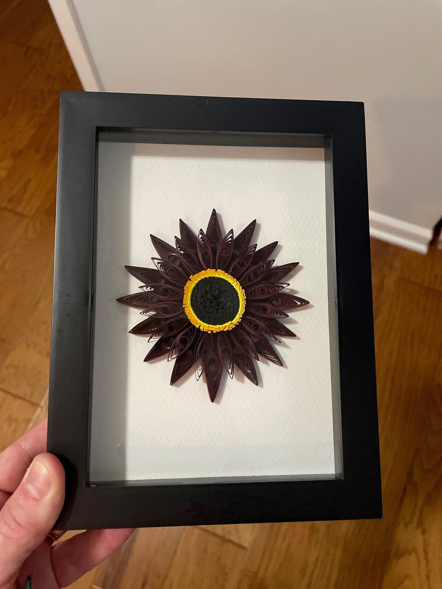 Paper Quilled Black Dahlia Flower in a Shadow Box Frame! - Etsy