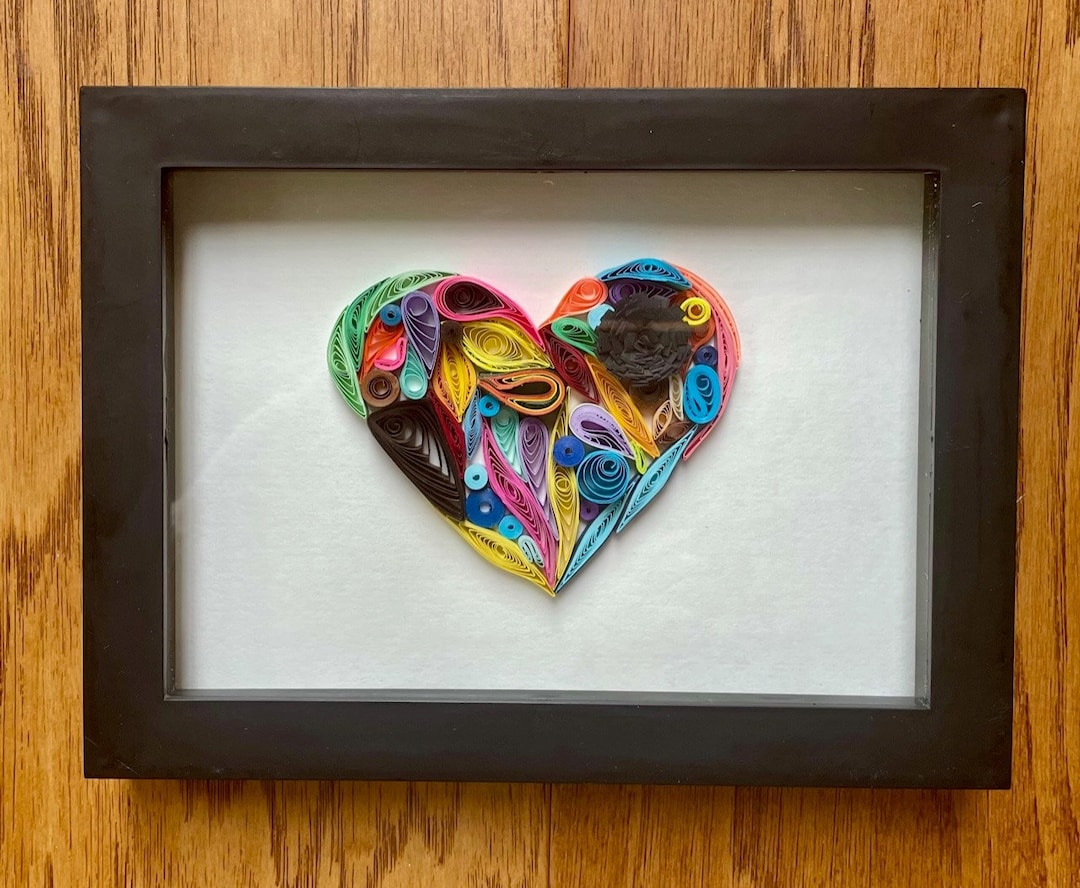 Paper Quilled Hearts in a Shadow Box Frame - Etsy