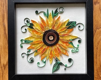 Paper Quilled Flowers Wall Art in a Shadow Box Frame! Coneflowers ...