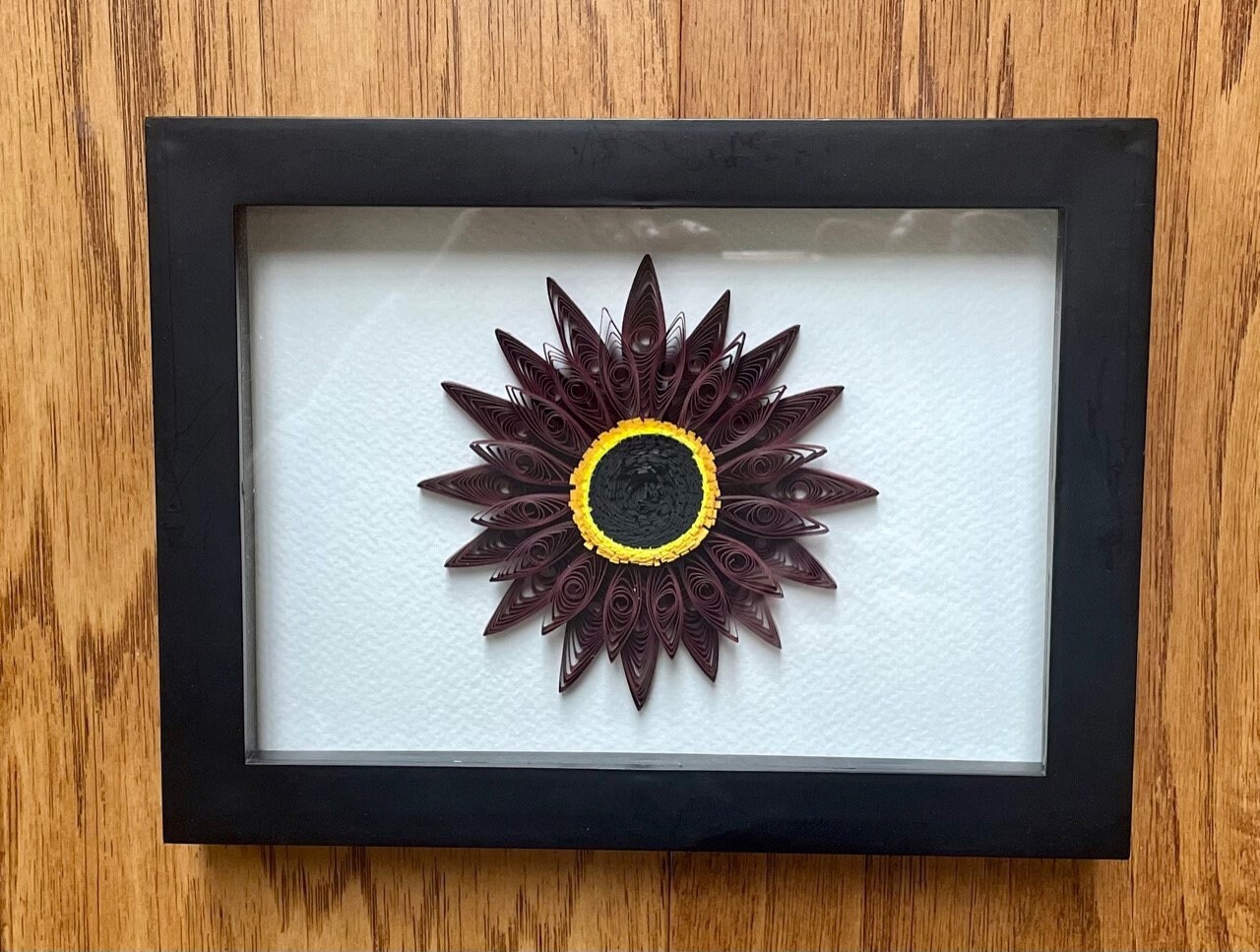 Paper Quilled Black Dahlia Flower in a Shadow Box Frame! - Etsy