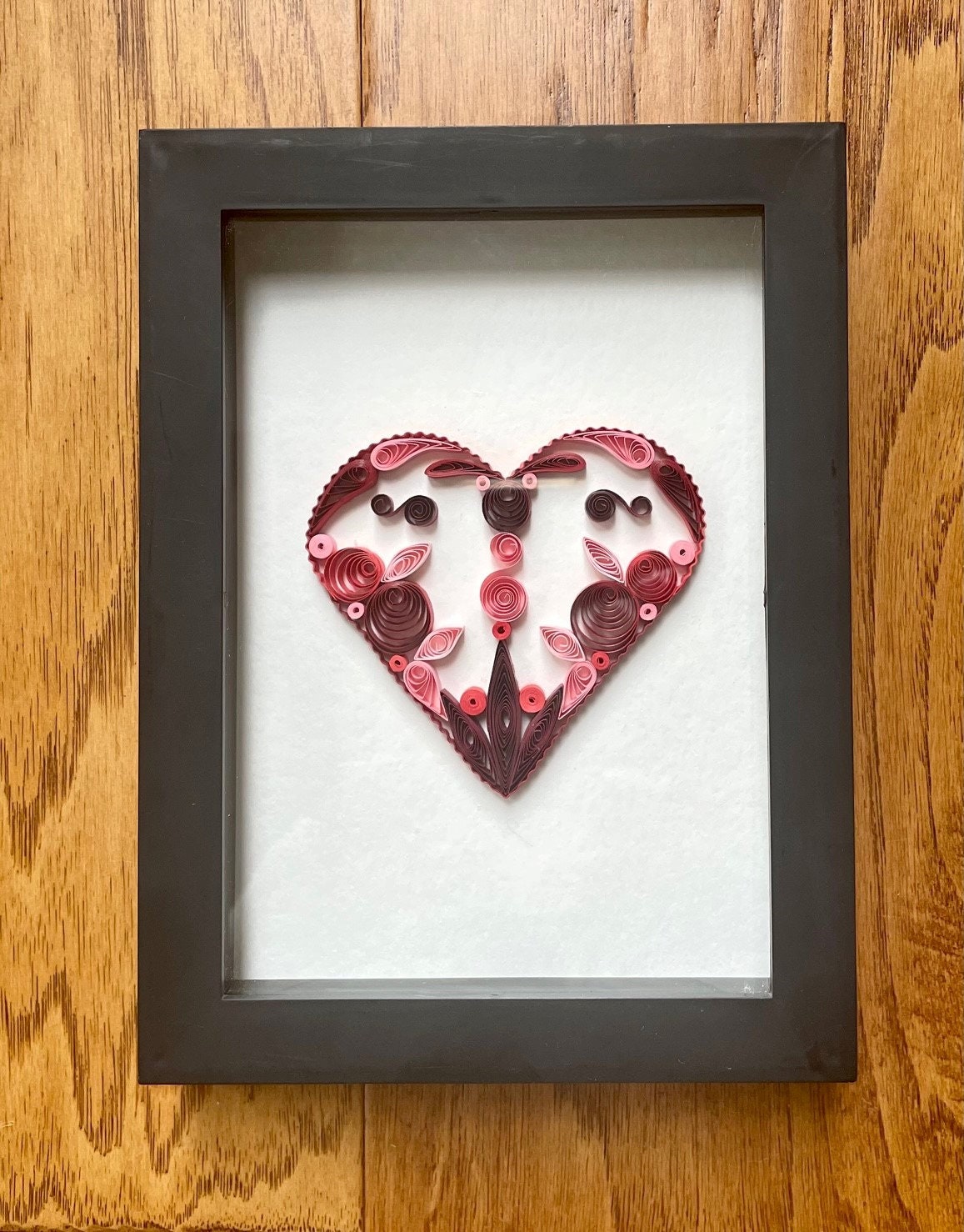 Paper Quilled Hearts in a Shadow Box Frame - Etsy