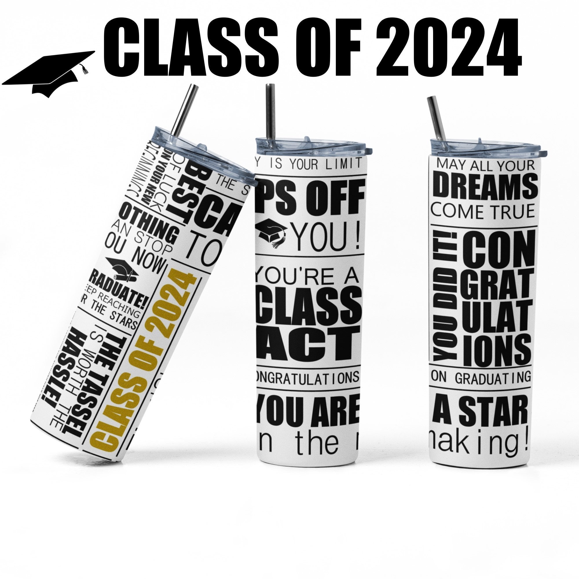 Class of 2024 Tumbler Wrap PNG Sublimation Designs Download - Etsy