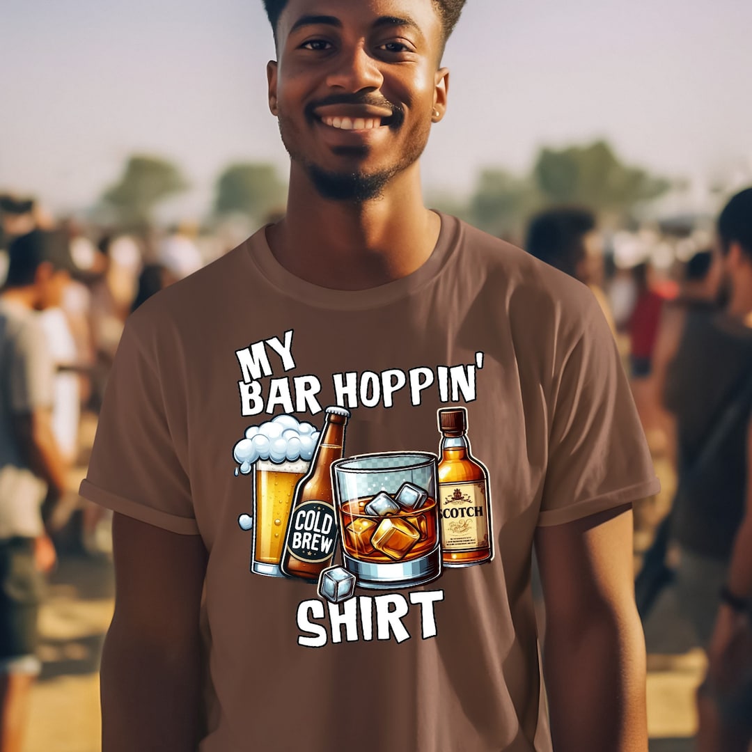 Bar Hoppin' Shirt PNG Digital Download (great for DTF, DTG, Sublimation ...