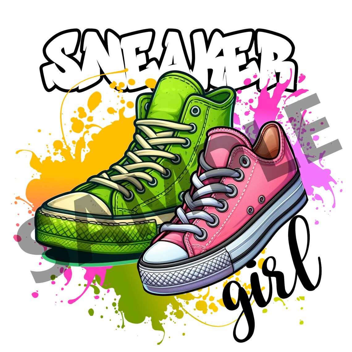 Sneaker Girl (PNG) - Etsy