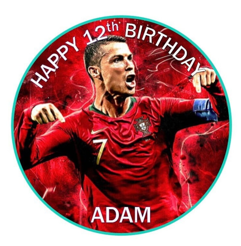Edible Cake Topper Personalised Cristiano Ronaldo Cr7 Etsy