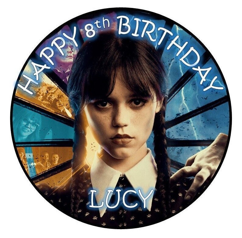 Edible Cake Cupcake Topper Personalised Wednesday Addams - Etsy
