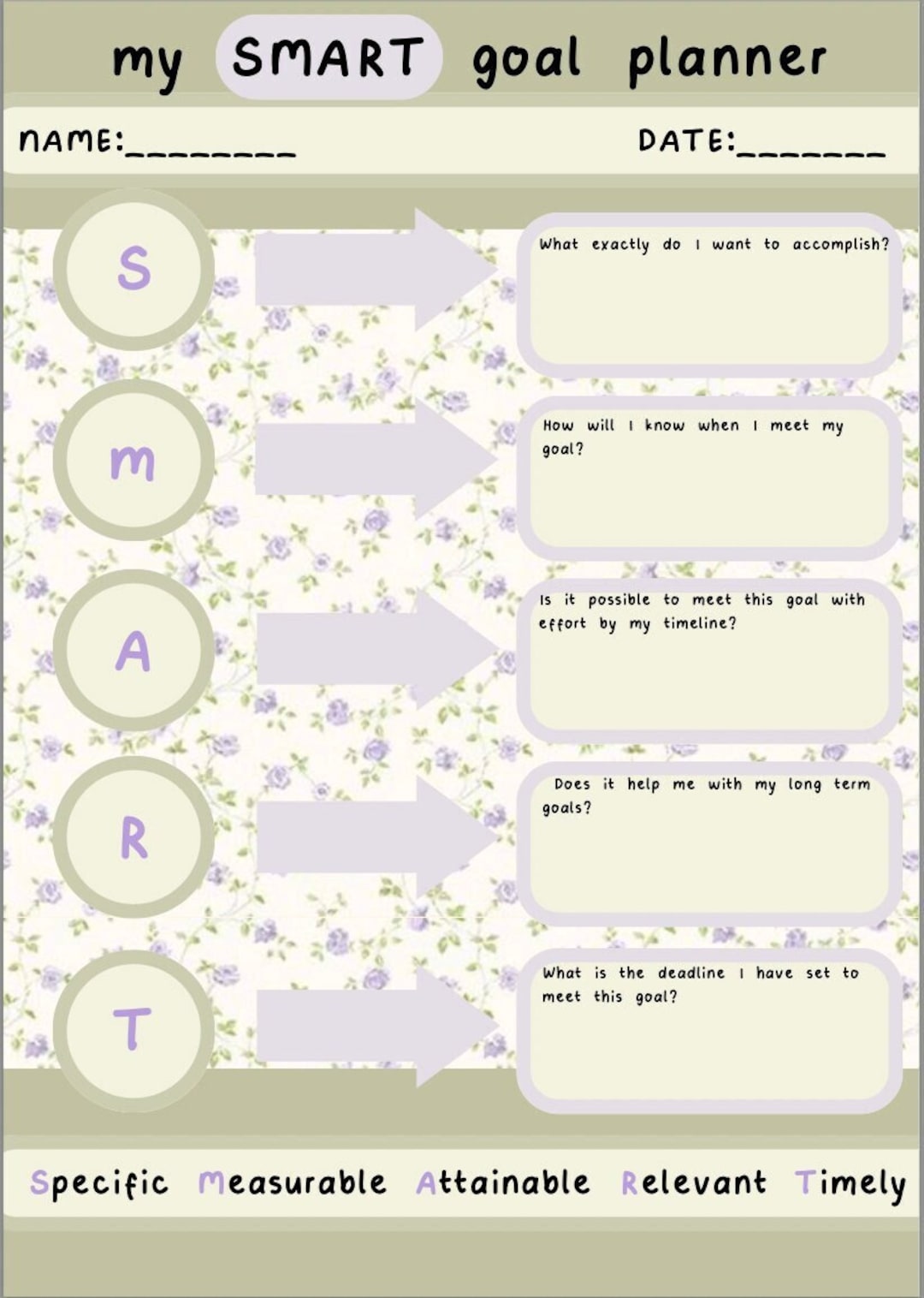 Academic SMART Goal Planner/setter - Etsy