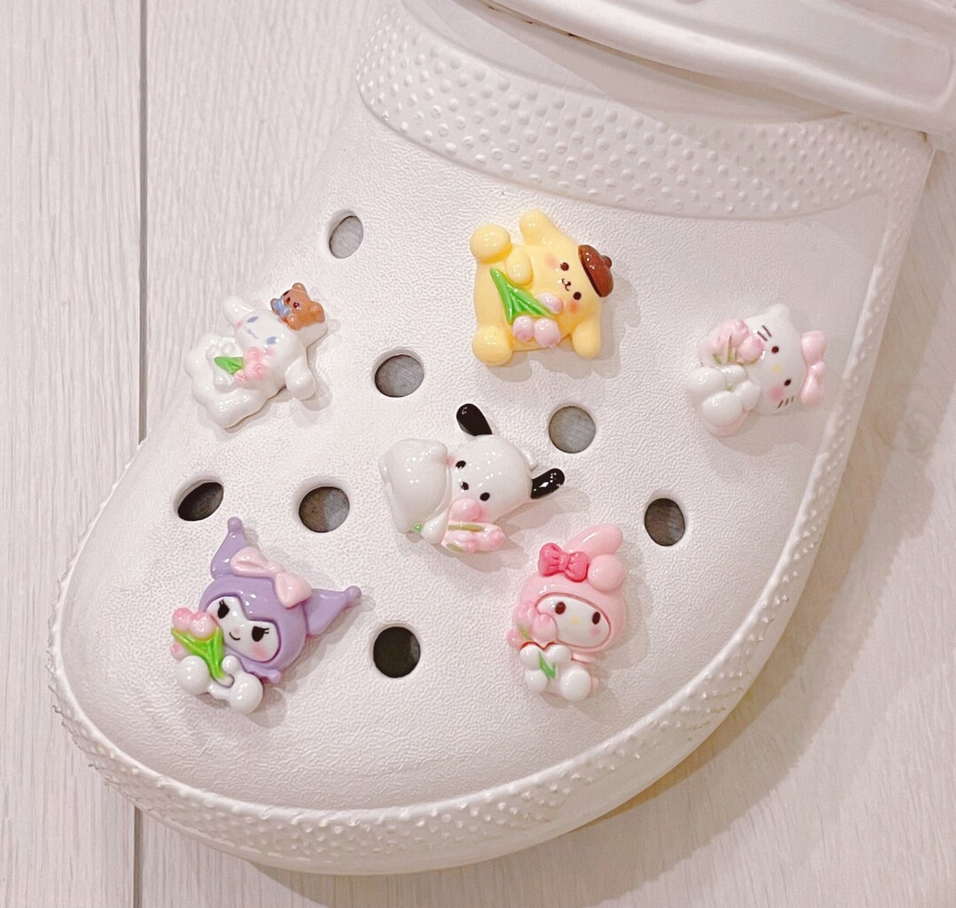 SET of 6 Cute Characters With Tulip Shoe Charms Shoe Accessories Gifts ...