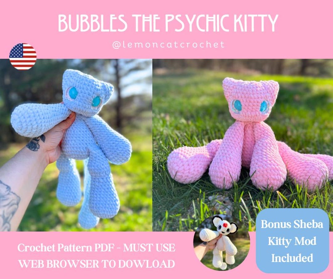 Bubbles the Psychic Kitty Amigurumi Crochet Pattern - Etsy